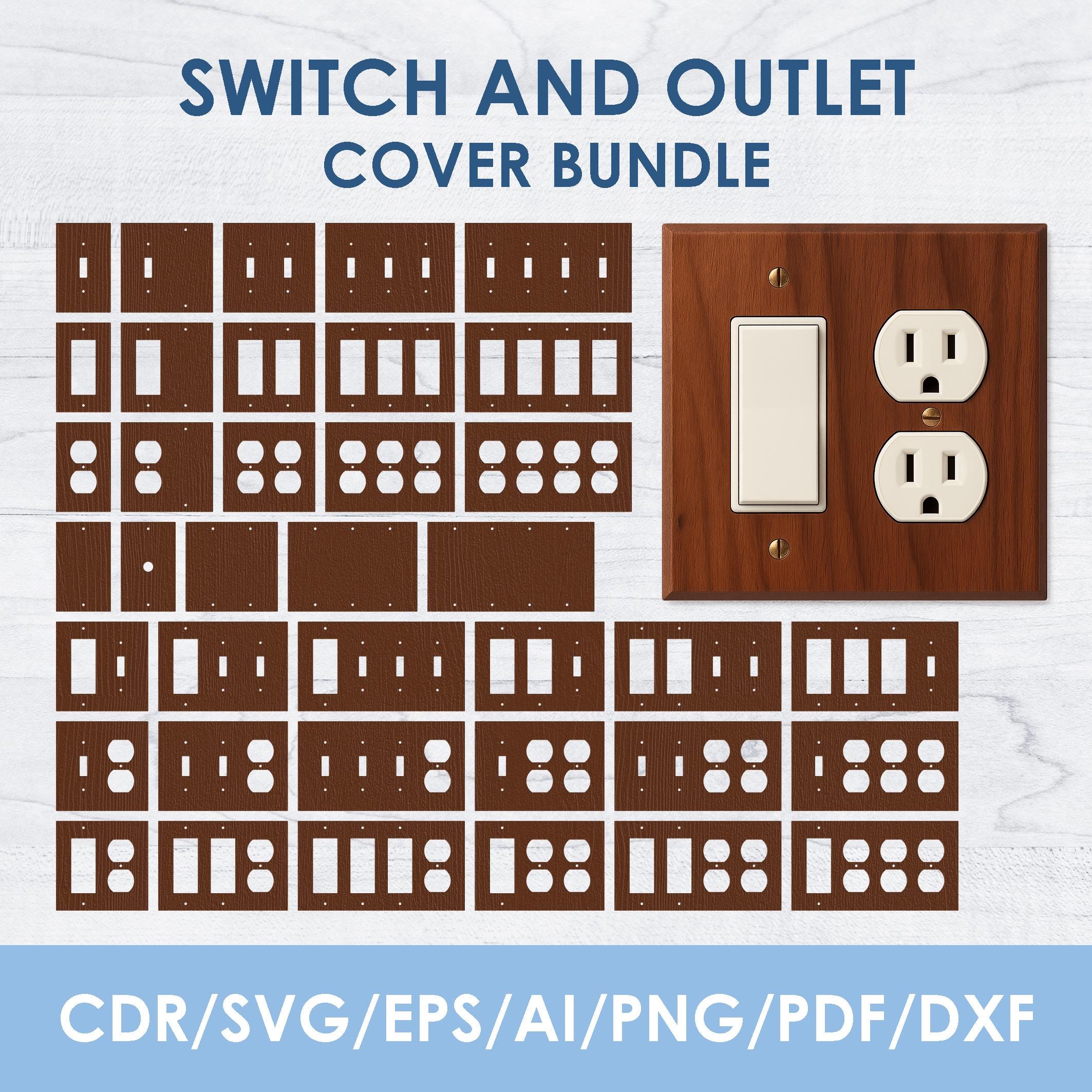 38 Light Switch & Outlet Cover Plate Template Svg Bundle, Laser Cut ...