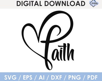 Faith With Heart SVG File - Etsy