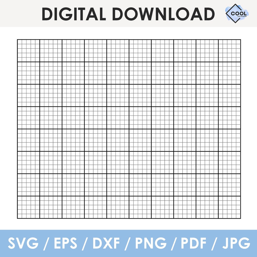 Printable Graph Grid Cross Stitch Paper, 1/5 Inch (5 Lines per Inch ...