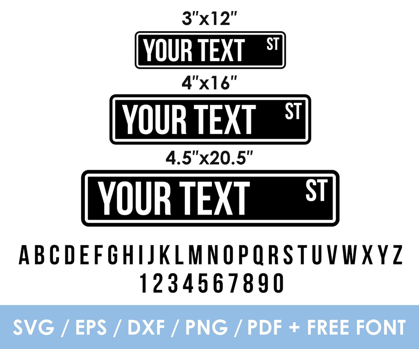 Editable Street Sign Svg, Dxf, Png, Instant Download - Etsy