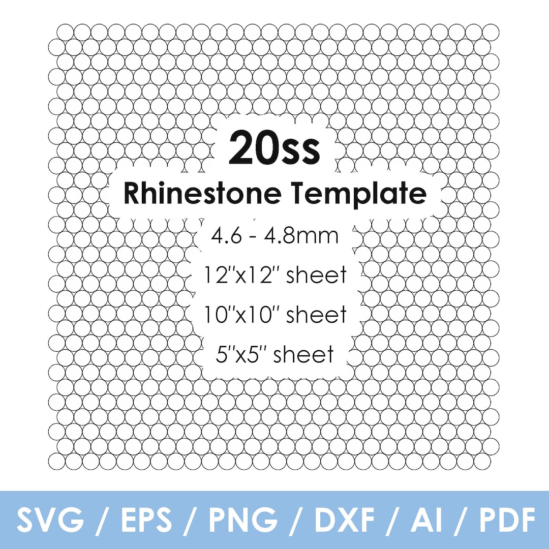 SS20 Rhinestone Sheet Template 20ss 4.6 4.8 Mm 12x12 - Etsy