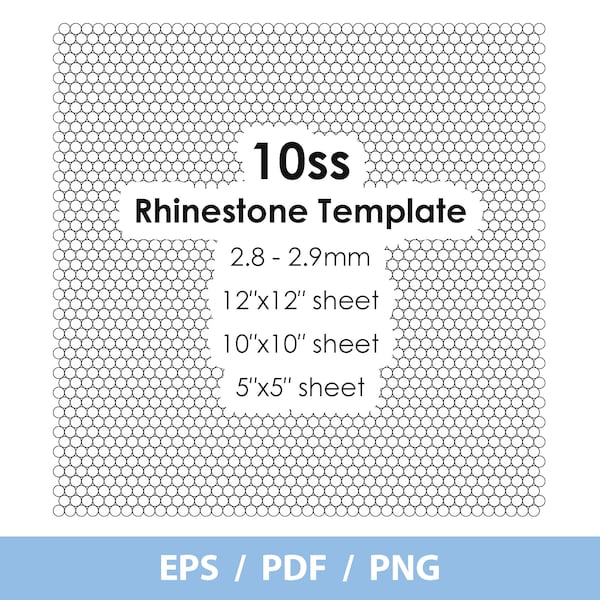 Rhinestone Ss10 Blank Template - Etsy