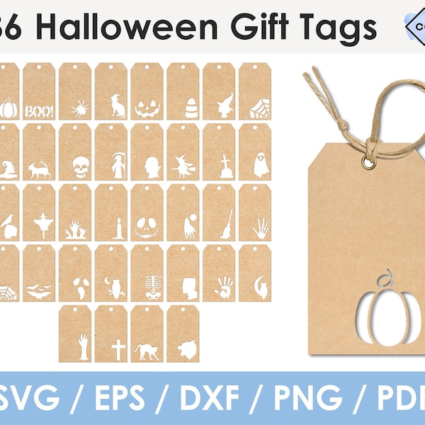 Cricut Halloween Tags - Etsy