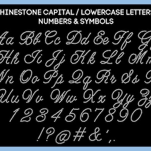Rhinestone Letters Pattern, Full Alphabet, Cursive Wedding Font, 10ss ...