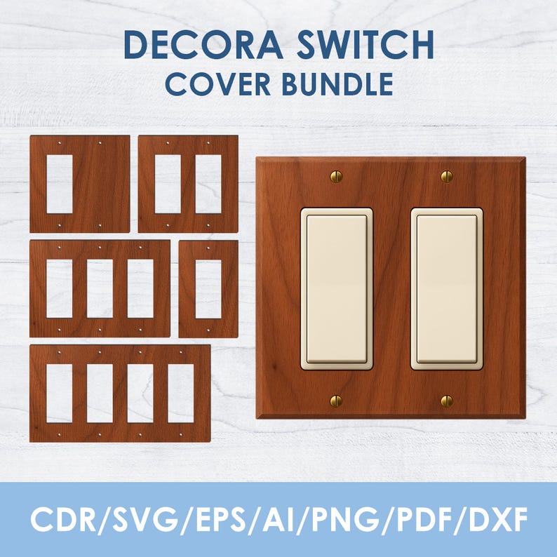 38 Light Switch & Outlet Cover Plate Template Svg Bundle, Laser Cut ...