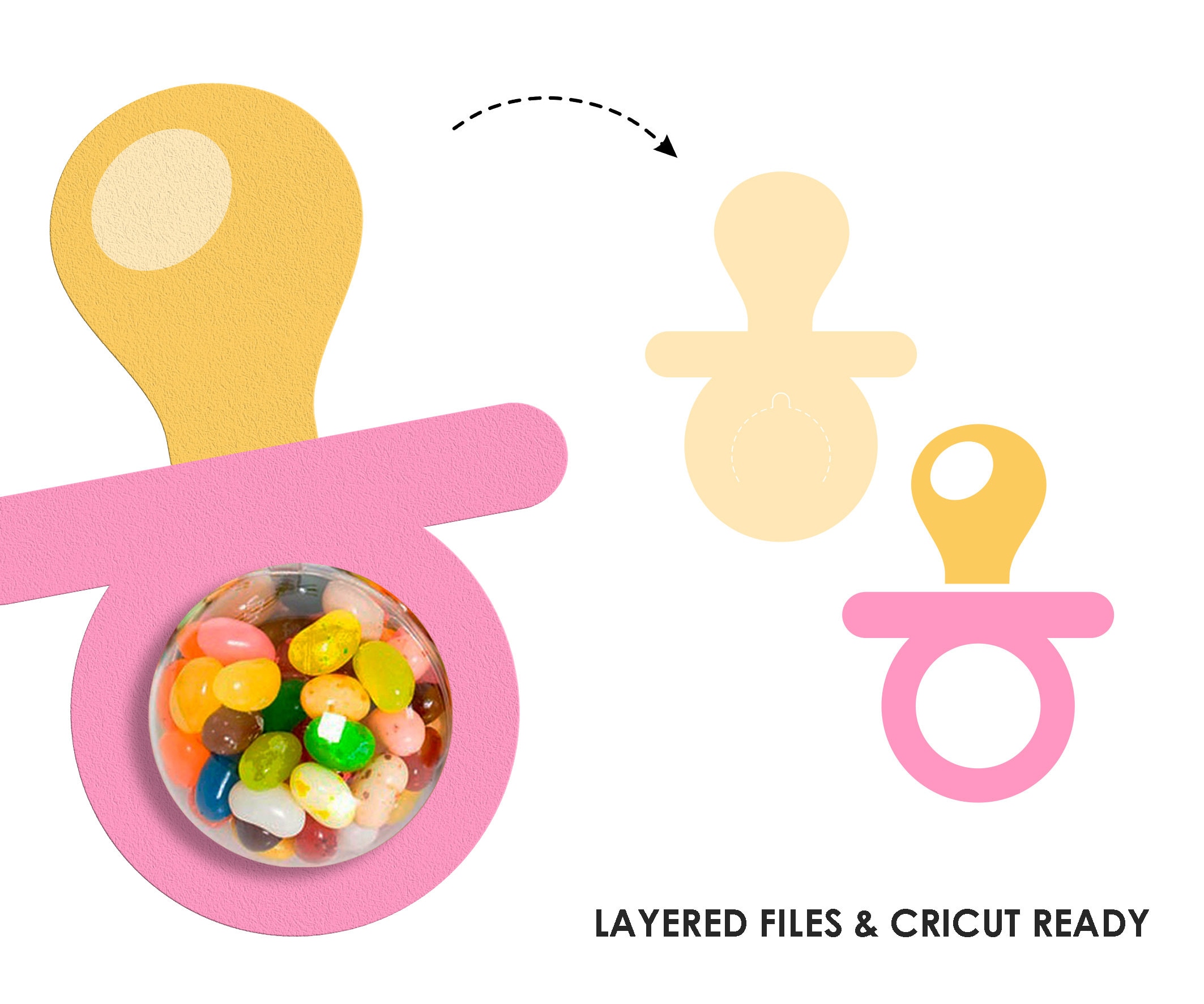 Pacifier Candy Dome Holder Svg, Baby Shower Favor, DIY, Baby Shower ...