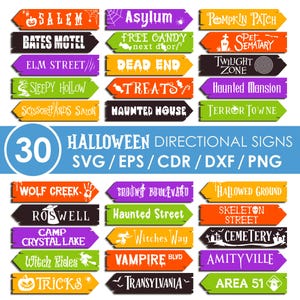Big BUNDLE, Halloween Directional Sign, Svg, Spooky Destination Yard ...