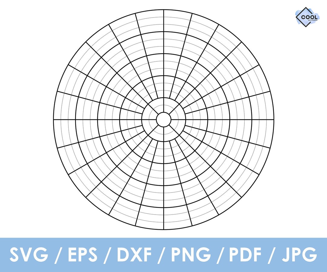 Polar Circle Graph Paper Template, Circular Graph Paper, Radial Graph ...