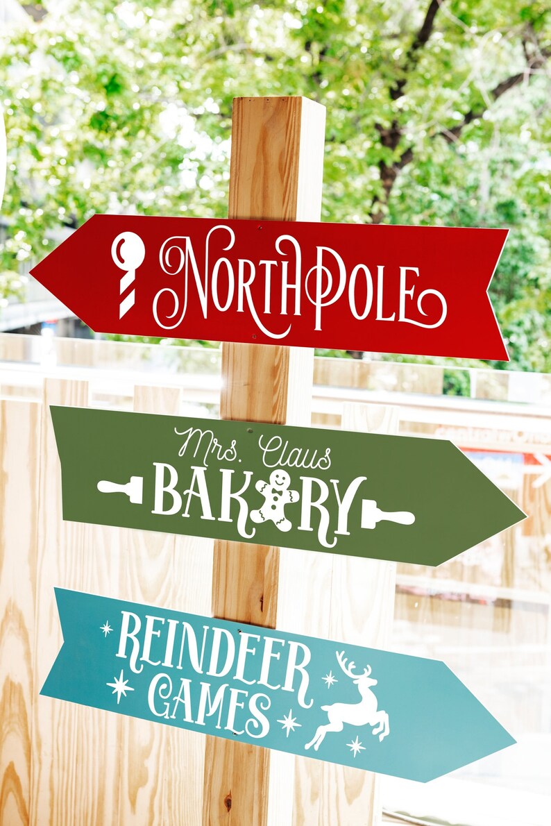 Christmas Direction Post Signs Svg, BUNDLE, Farmhouse Christmas Svg ...