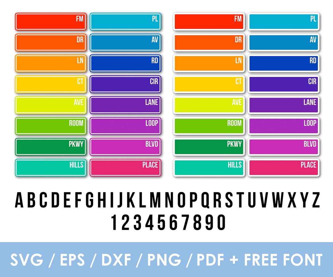 Editable Street Sign Svg, BUNDLE, Instant Download - Etsy