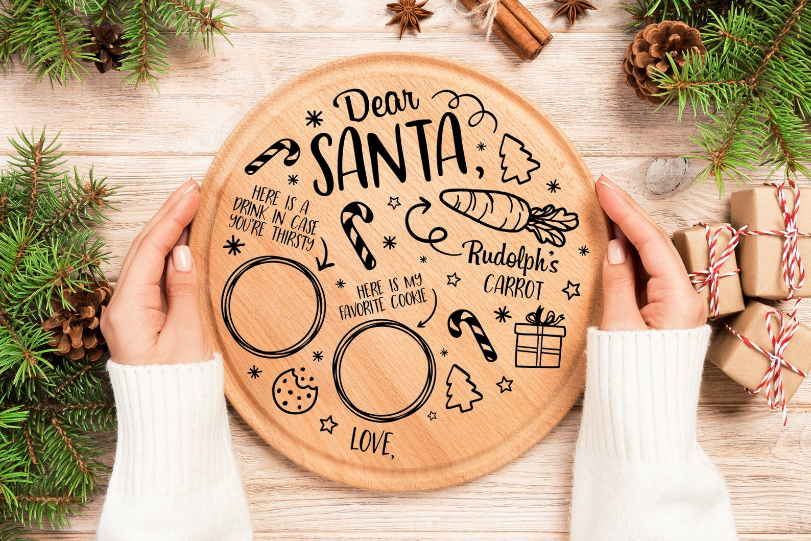 Santa Tray SVG Santa Cookies Svg digital Dear Santa Cookies | Etsy