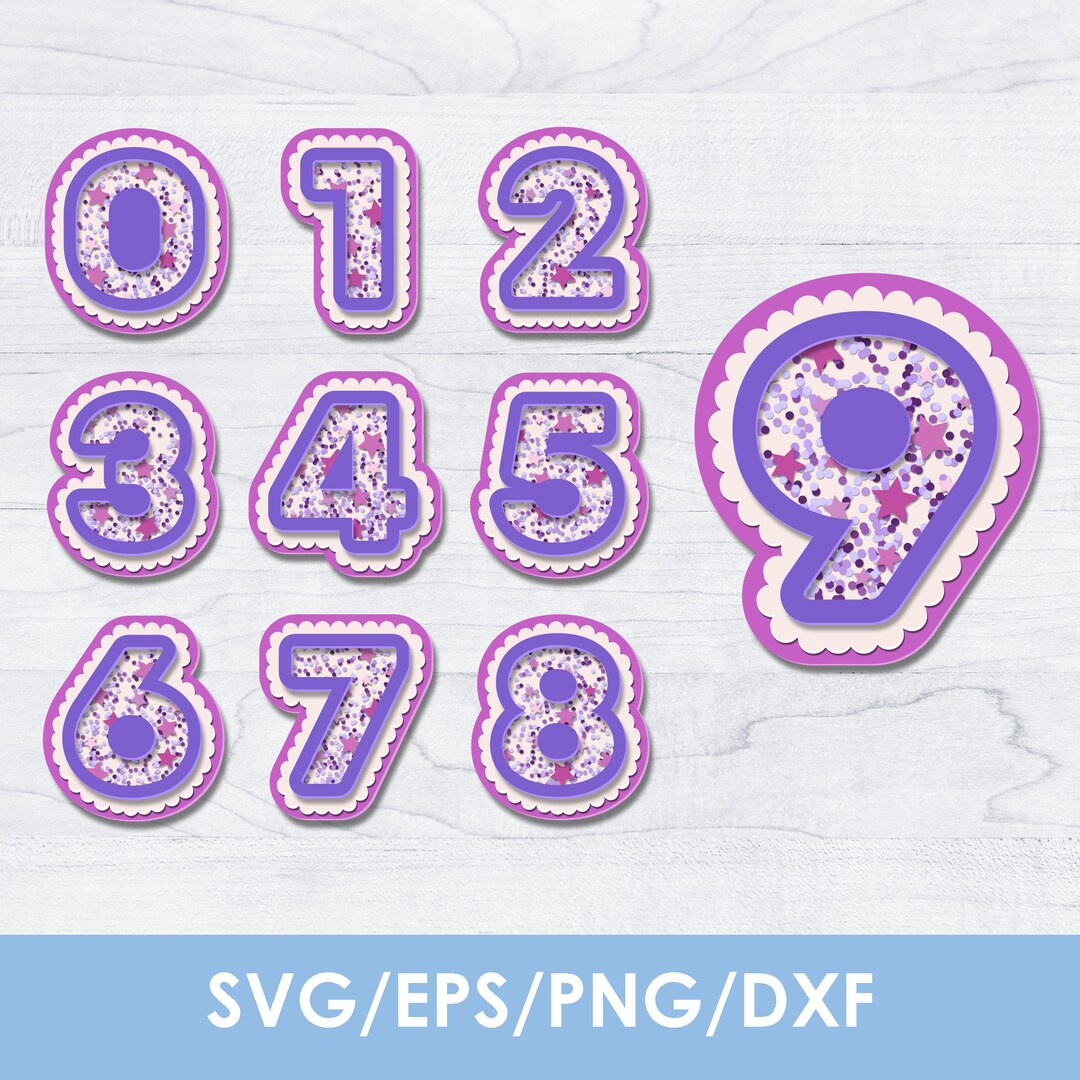 Shaker Numbers Svg, BUNDLE, Shaker Cake Topper Svg, DIY, Age Birthday ...