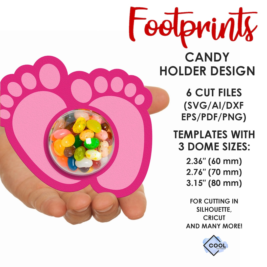 Baby Feet Candy Dome Holder Svg, Baby Shower Favor, DIY, Girl Baby ...