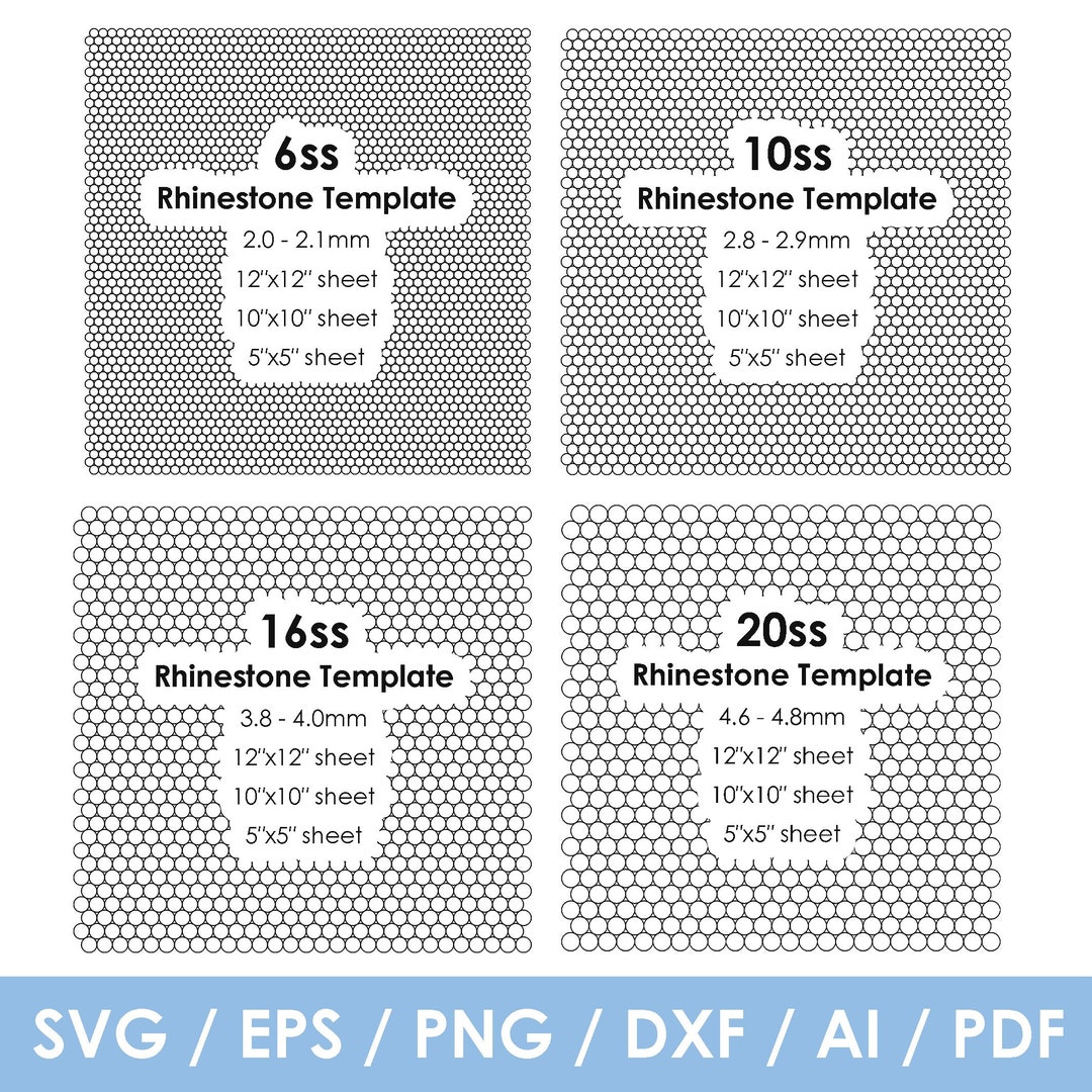 Rhinestone Sheet Template Bundle 6ss 10ss 16ss 20ss - Etsy