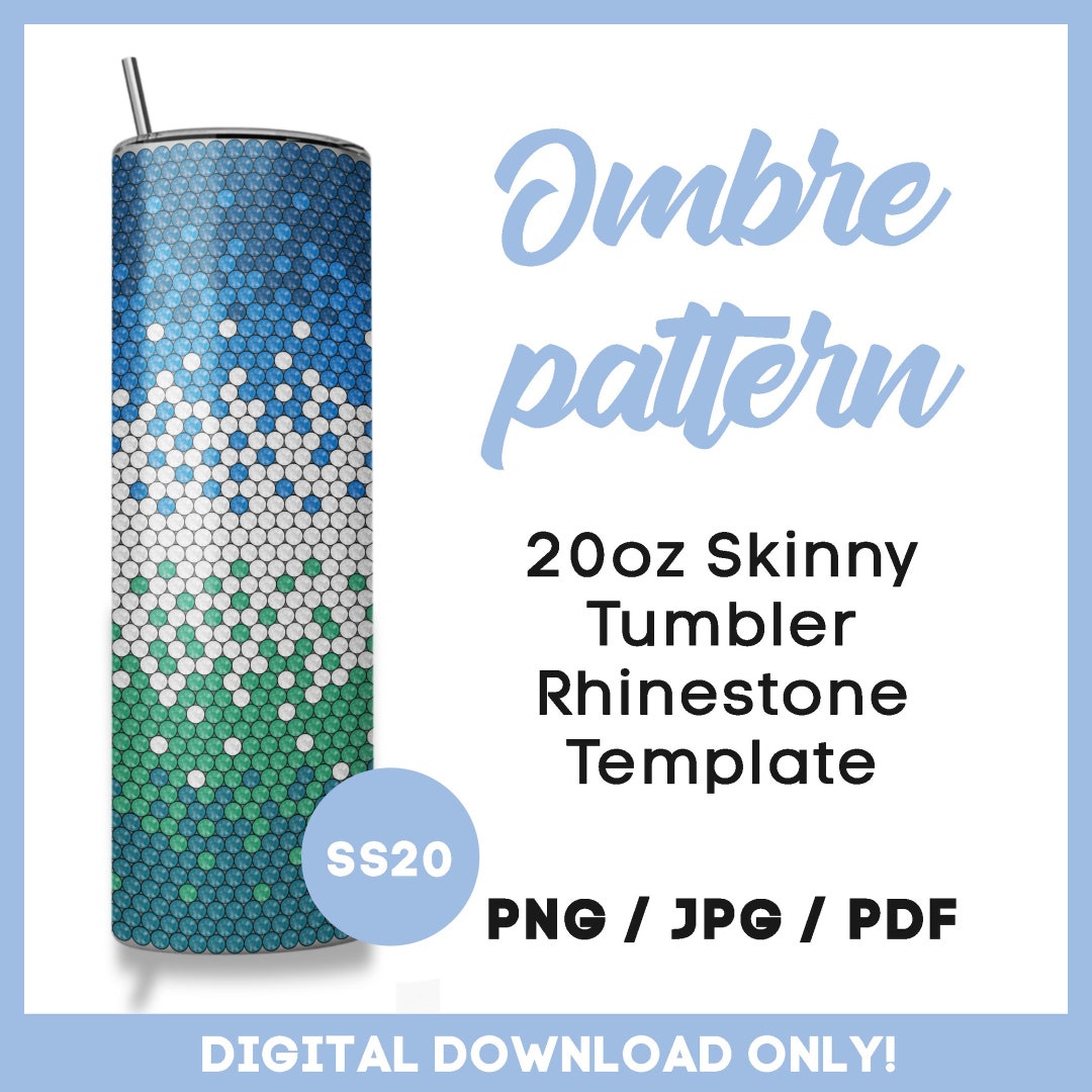 SS20 Rhinestone Ombré Pattern for 20oz Tumbler, 5 Color Ombre ...