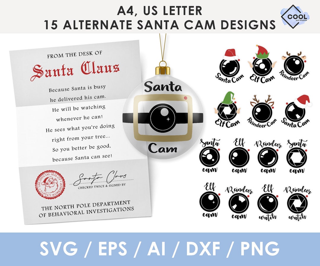 Santa Cam Svg and Letter, SVG, Bundle, Santa Cam Letter, Santa Cam Svg ...