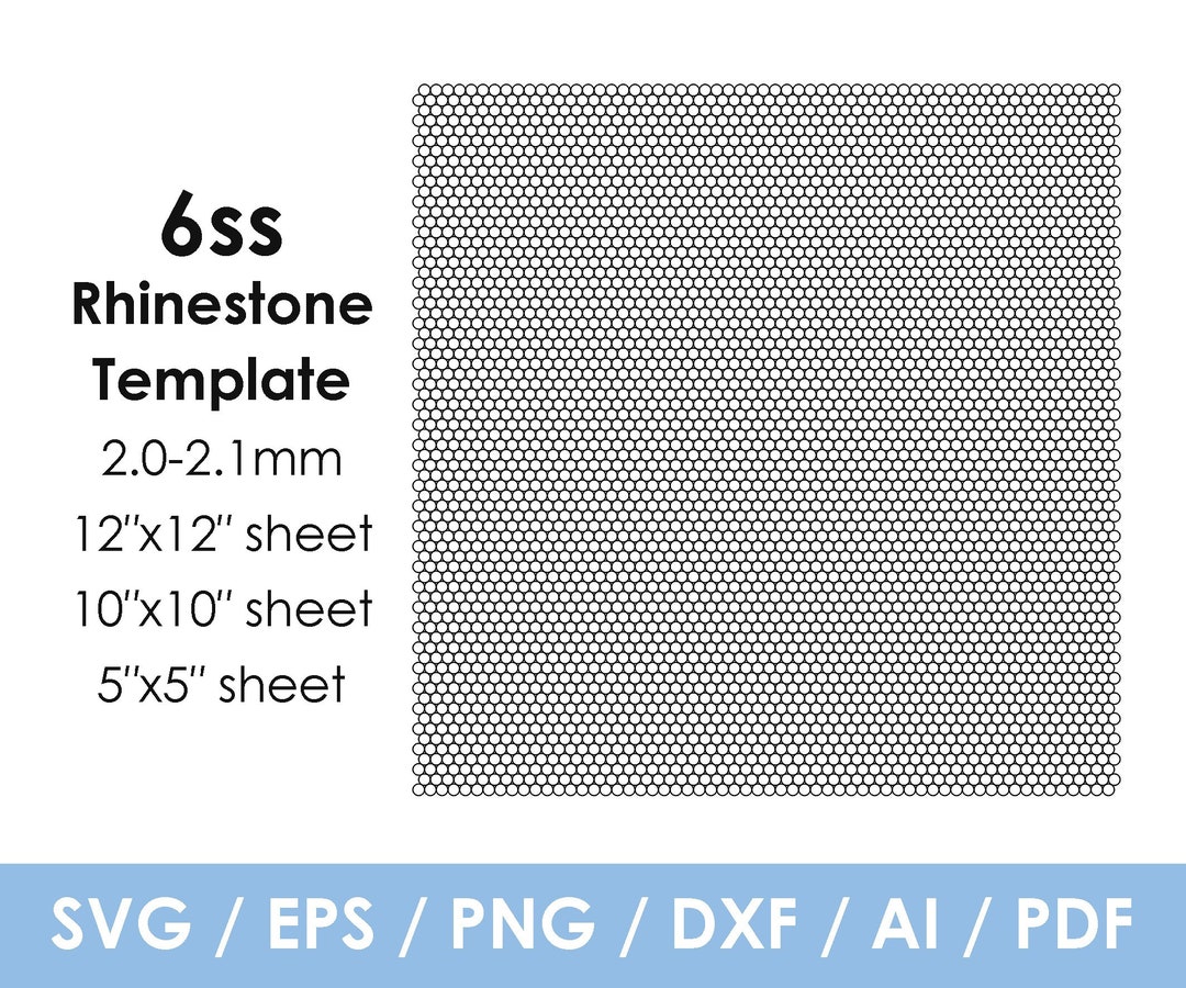 SS6 Rhinestone Sheet Template 6ss 2.0 2.1 Mm 12x12 - Etsy