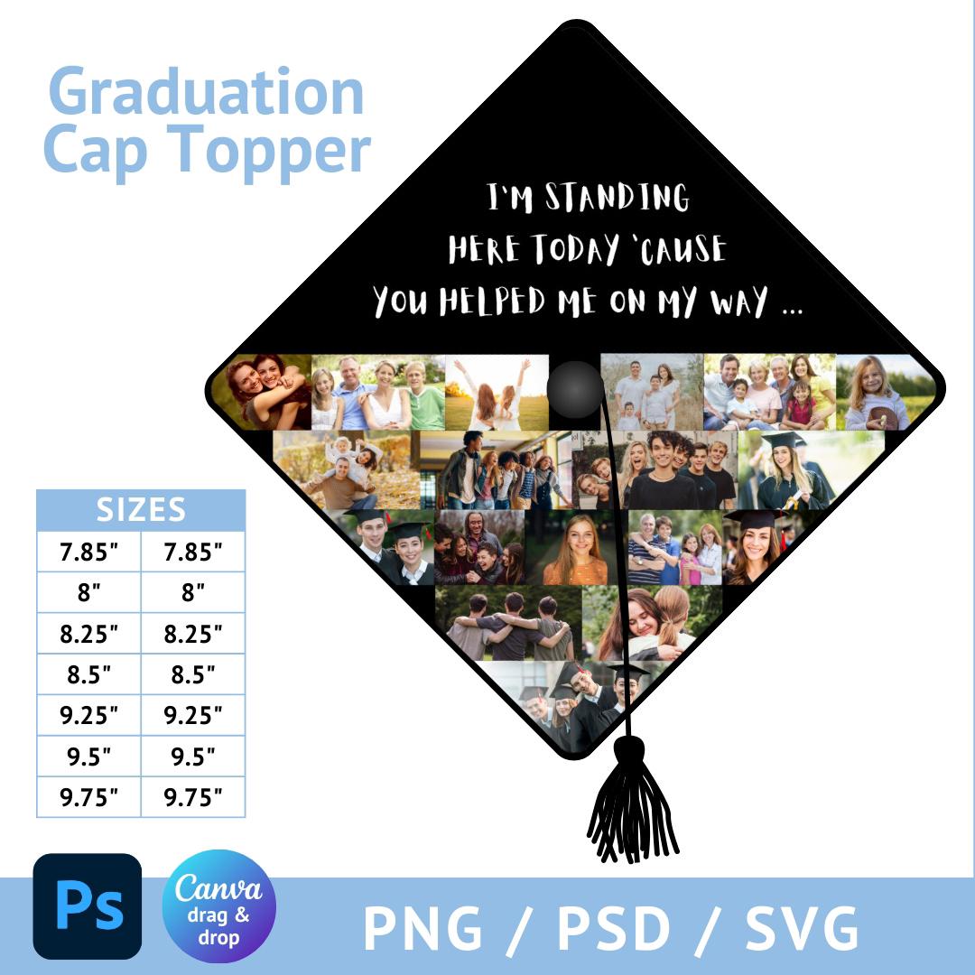 Graduation Cap Topper Editable Photo Collage Template - Etsy