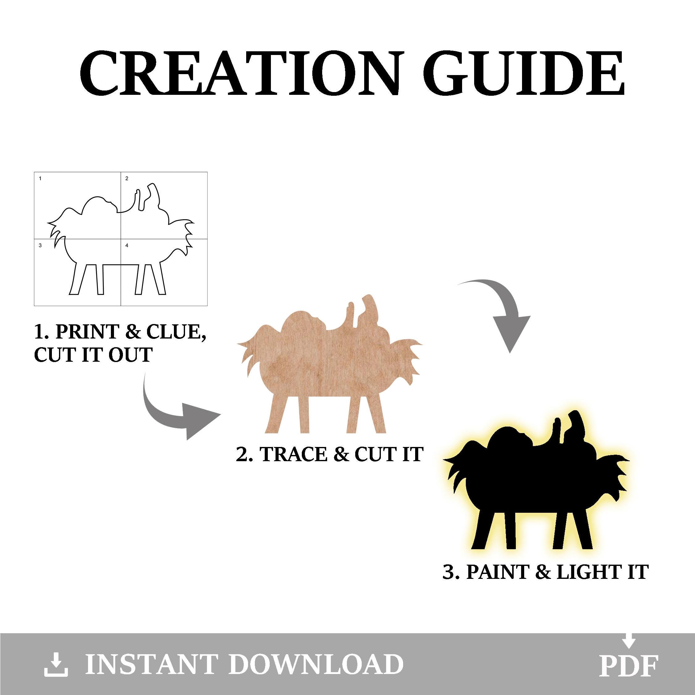 Nativity Scene Template: DIY Christmas Lawn Decor Silhouette (PDF ...