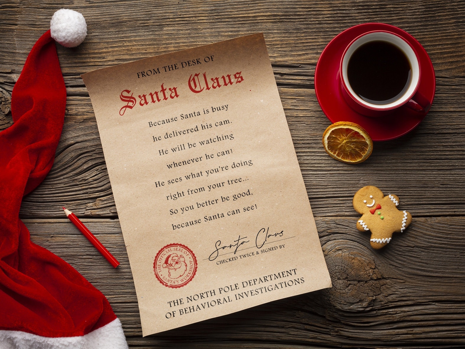 Santa Cam Letter Printable Santa Letter for Santa Cam | Etsy