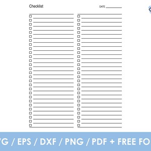 Check List Squares and Lines SVG, Checklist Blank Template, Simple ...