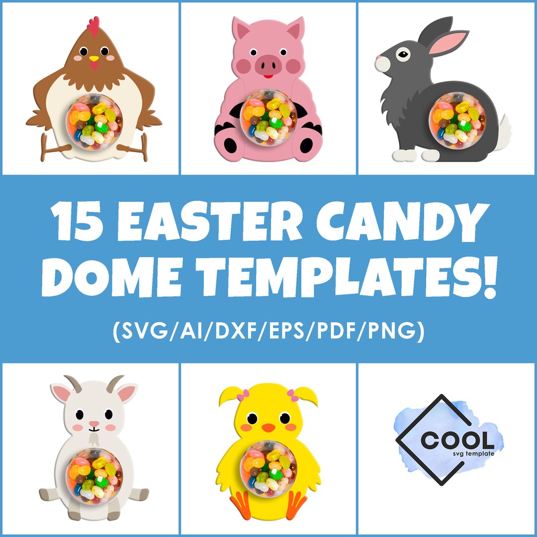 Easter Candy Dome Svg, BUNDLE, Easter Basket Favor for Kids, Bunny ...