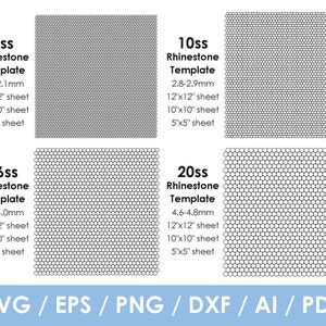 Rhinestone Sheet Template Bundle 6ss 10ss 16ss 20ss - Etsy