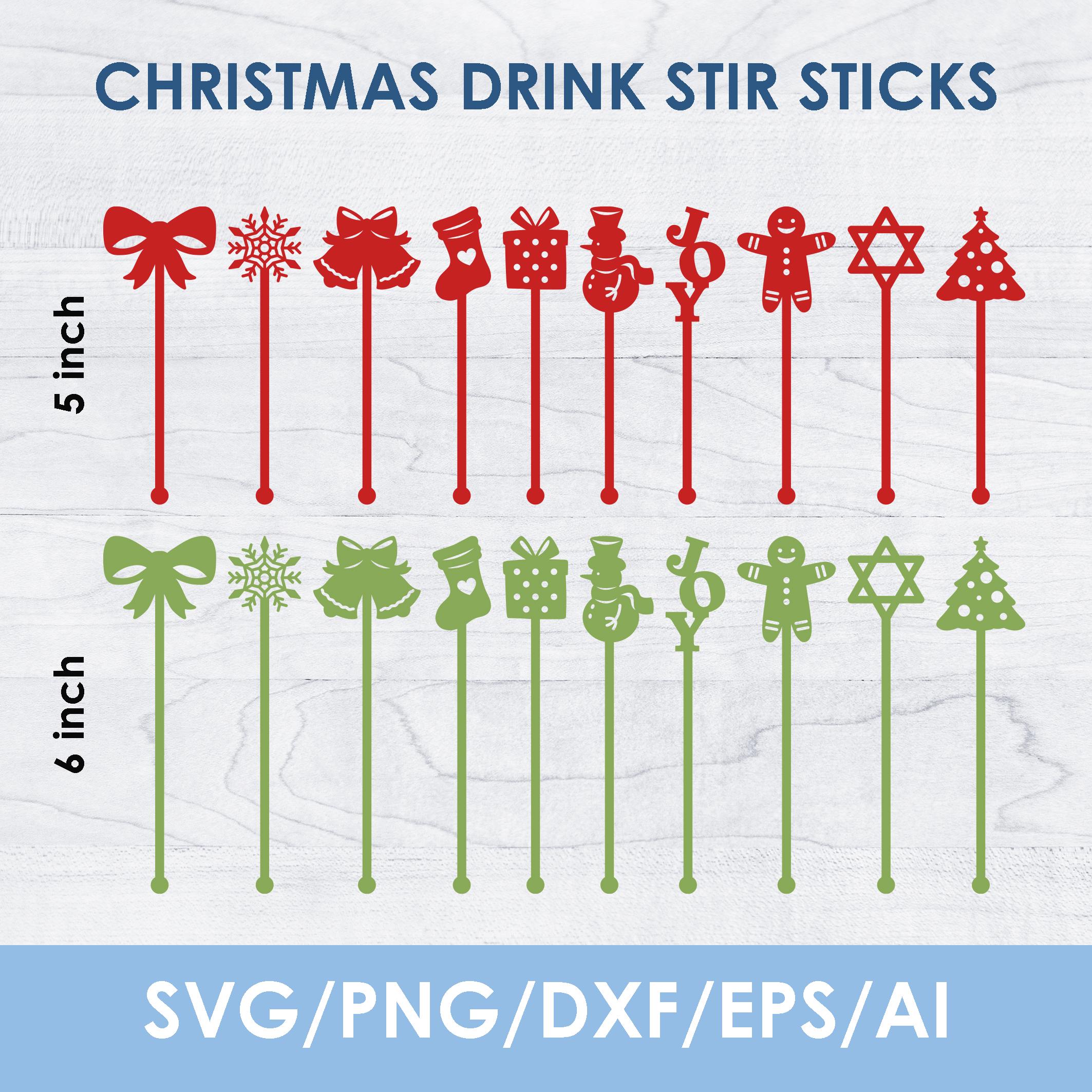 Christmas Drink Stirrers Svg, Holiday Stir Stick, Bundle, Christmas ...
