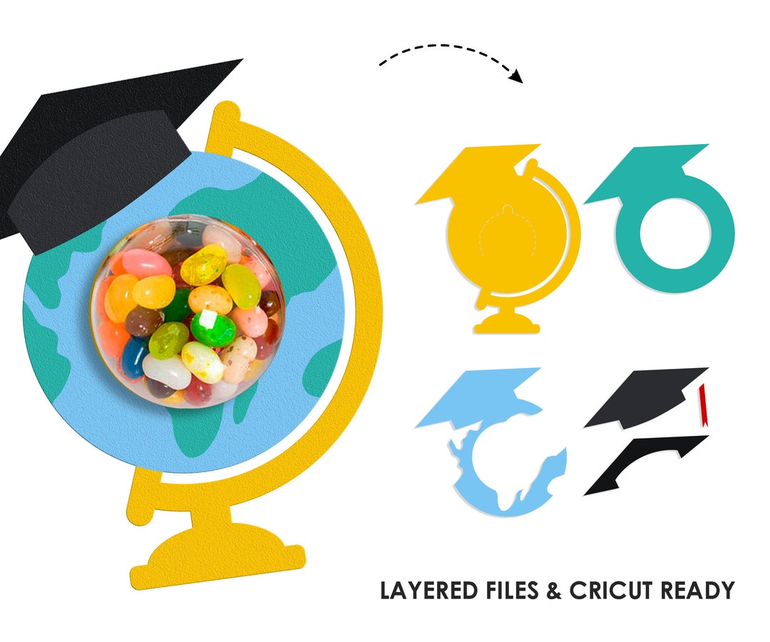 Graduation Globe Candy Dome SVG, Grad Party Favors for Kids Svg, DIY ...