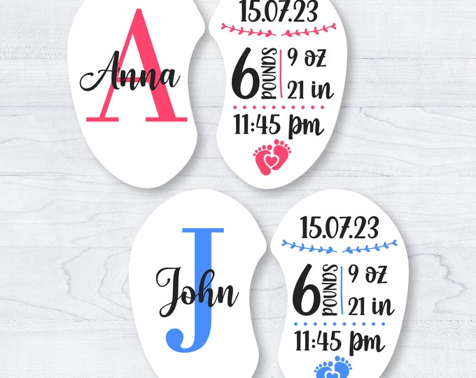 Baby Stats Bundle SVG | Baby Birth Announcement Template Svg | Baby ...