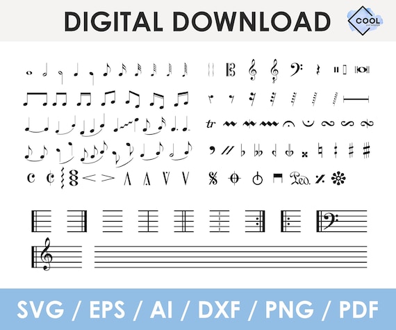 Music Notes Svg BUNDLE Guitar Note Svg Musical Notes - Etsy UK