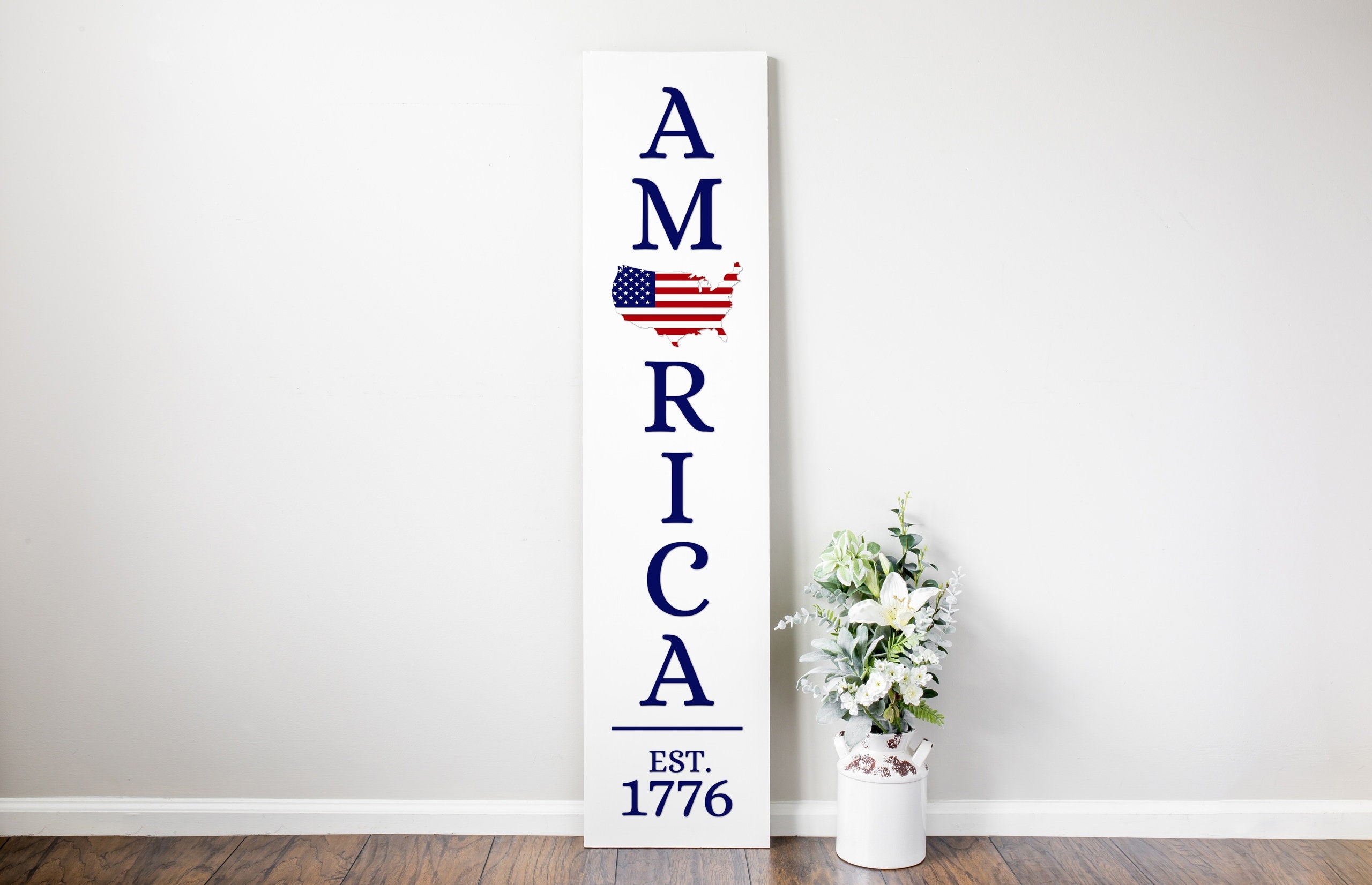 America Est 1776 Svg Porch Sign, Farmhouse USA Svg, 4th of July Svg ...