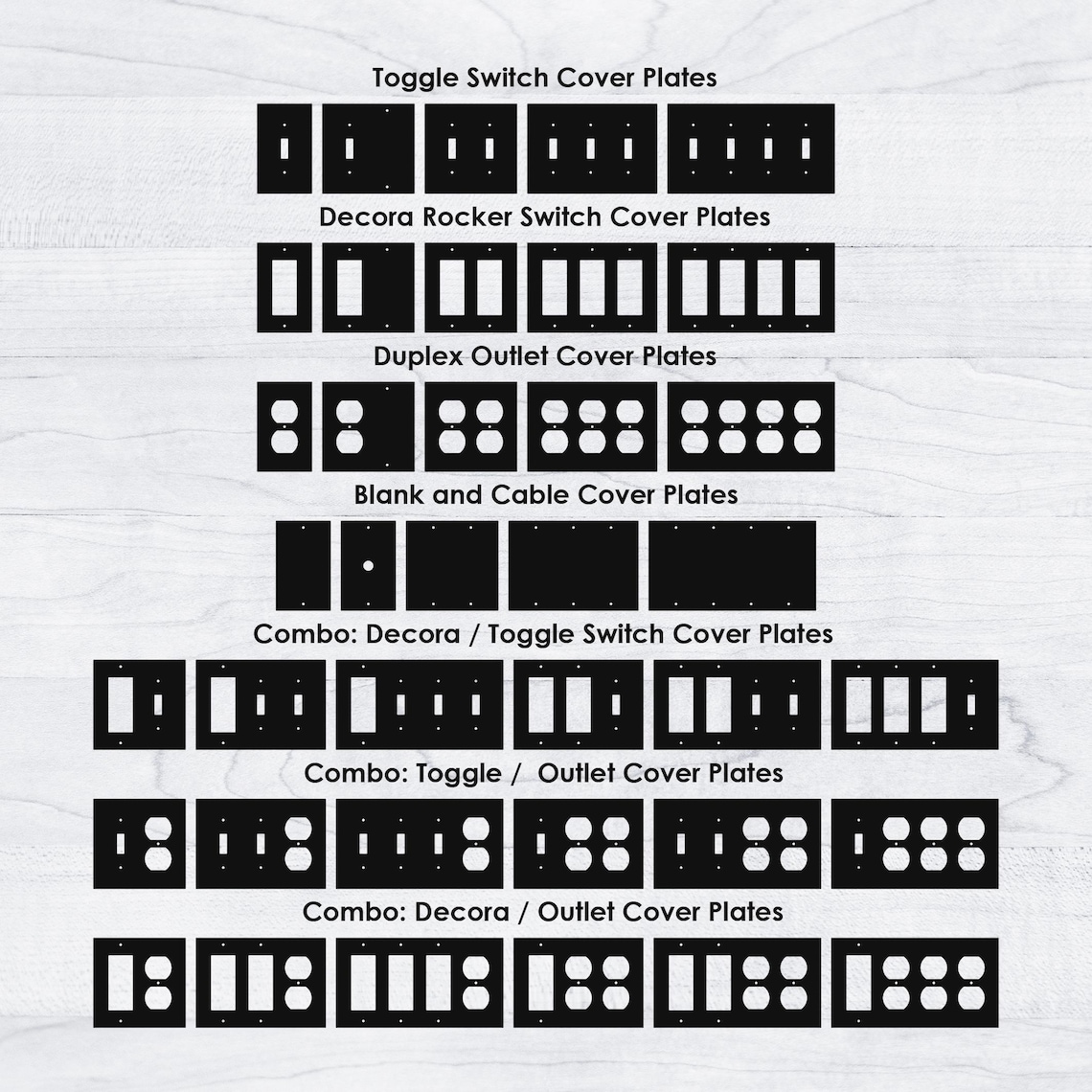 38 Light Switch & Outlet Cover Plate Template Svg Bundle, Laser Cut ...