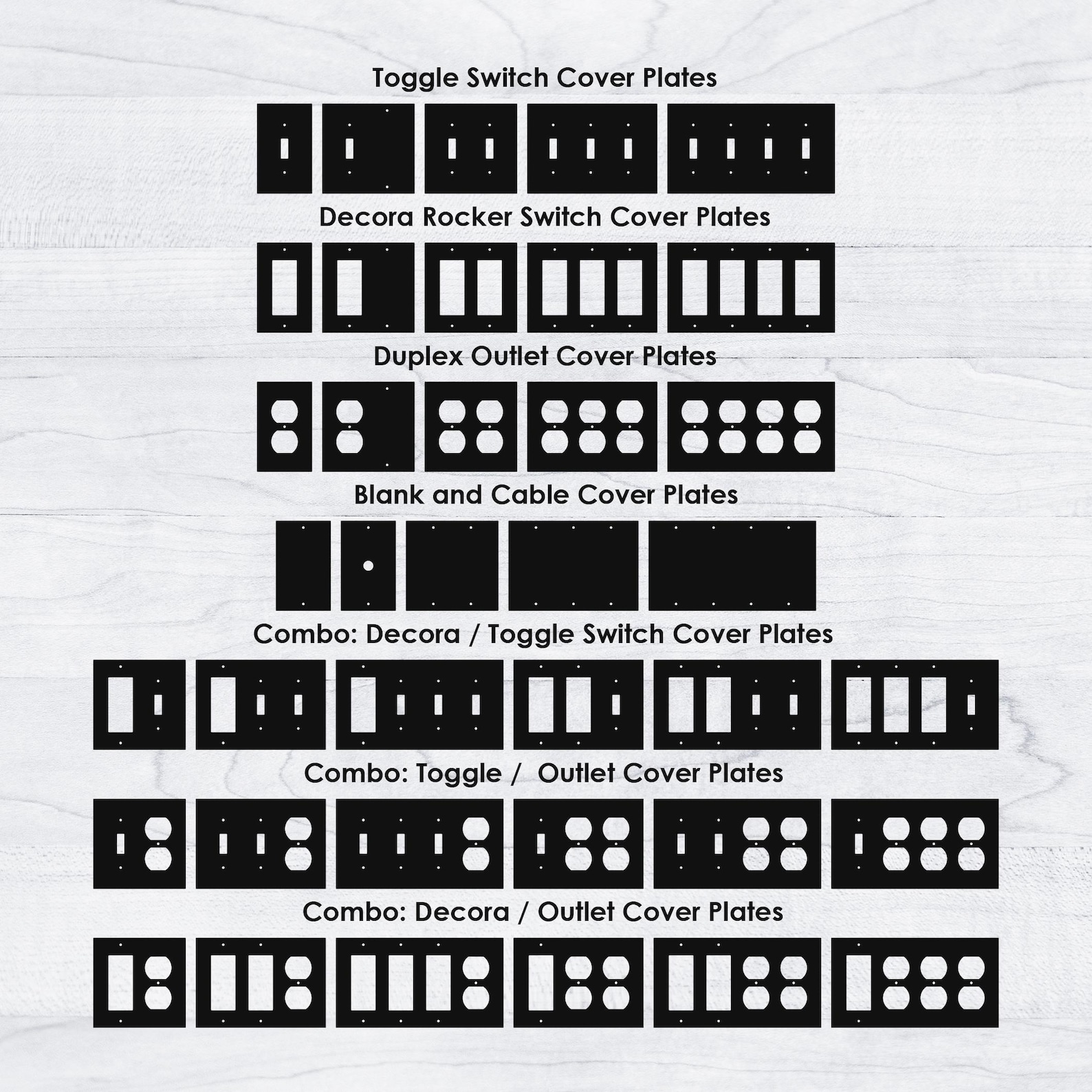38 Light Switch & Outlet Cover Plate Template Svg Bundle, Laser Cut ...