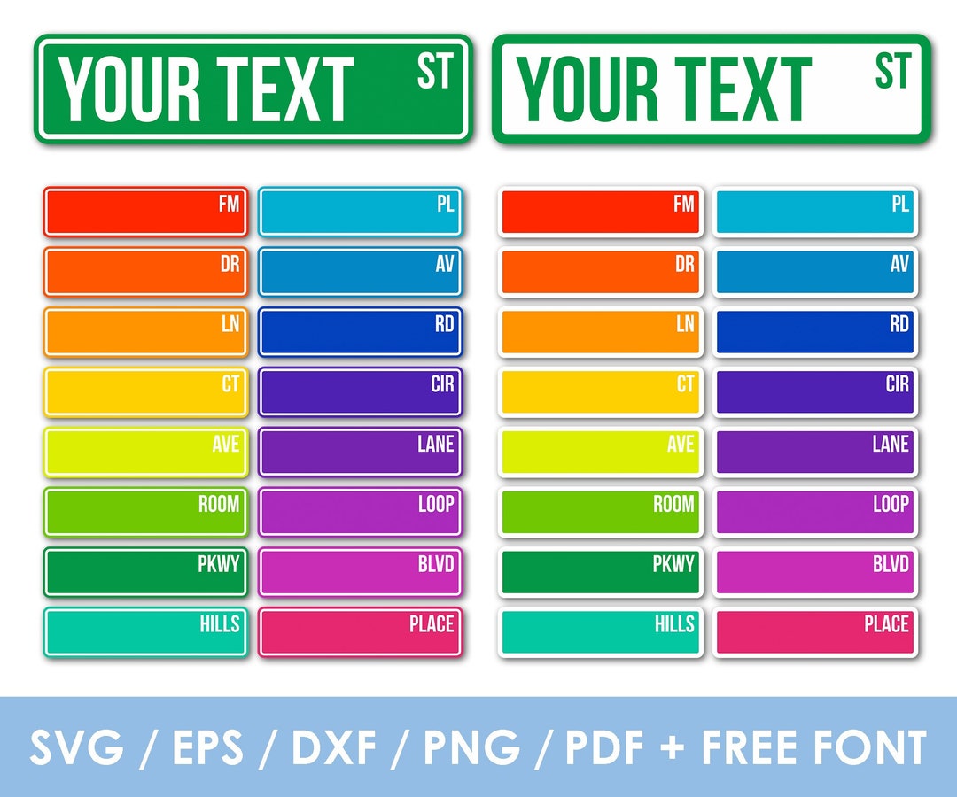 Editable Street Sign Svg, BIG BUNDLE, Instant Download - Etsy
