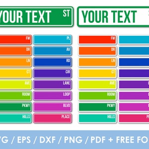 Editable Street Sign Svg, Dxf, Png, Instant Download - Etsy