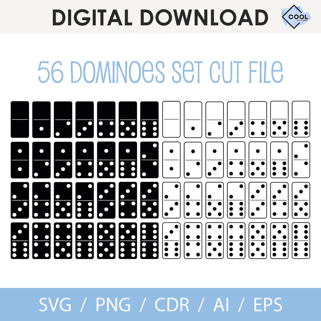 Dominoes SVG, Domino Svg, BUNDLE, Dominoes Clip Art, Set, Vector, Png ...