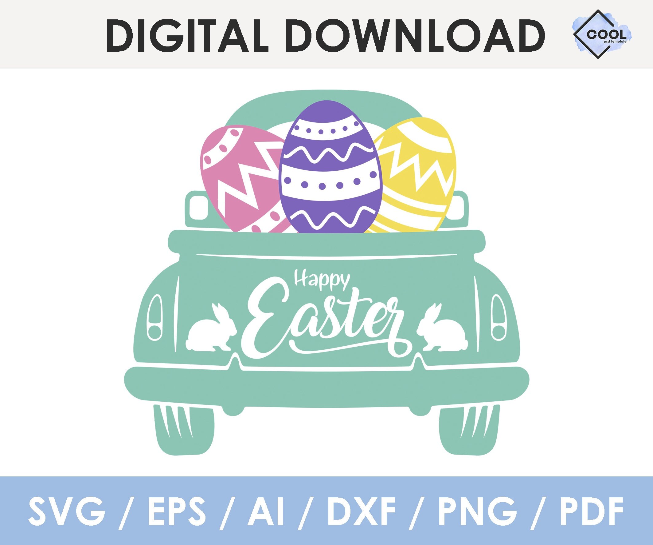 Easter Truck Svg, Bundle, Bunny Truck, Easter Svg, Carrot Truck Svg ...