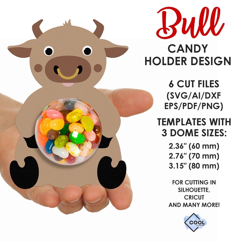 Bull Candy Holder Svg, Easter DOME Svg, Farm Theme, Ox, Crafts for Kids ...