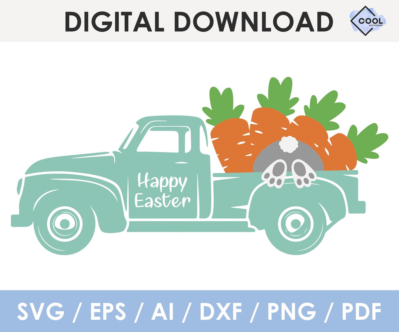 Easter Truck Svg Bundle Bunny Truck Easter Svg Carrot - Etsy