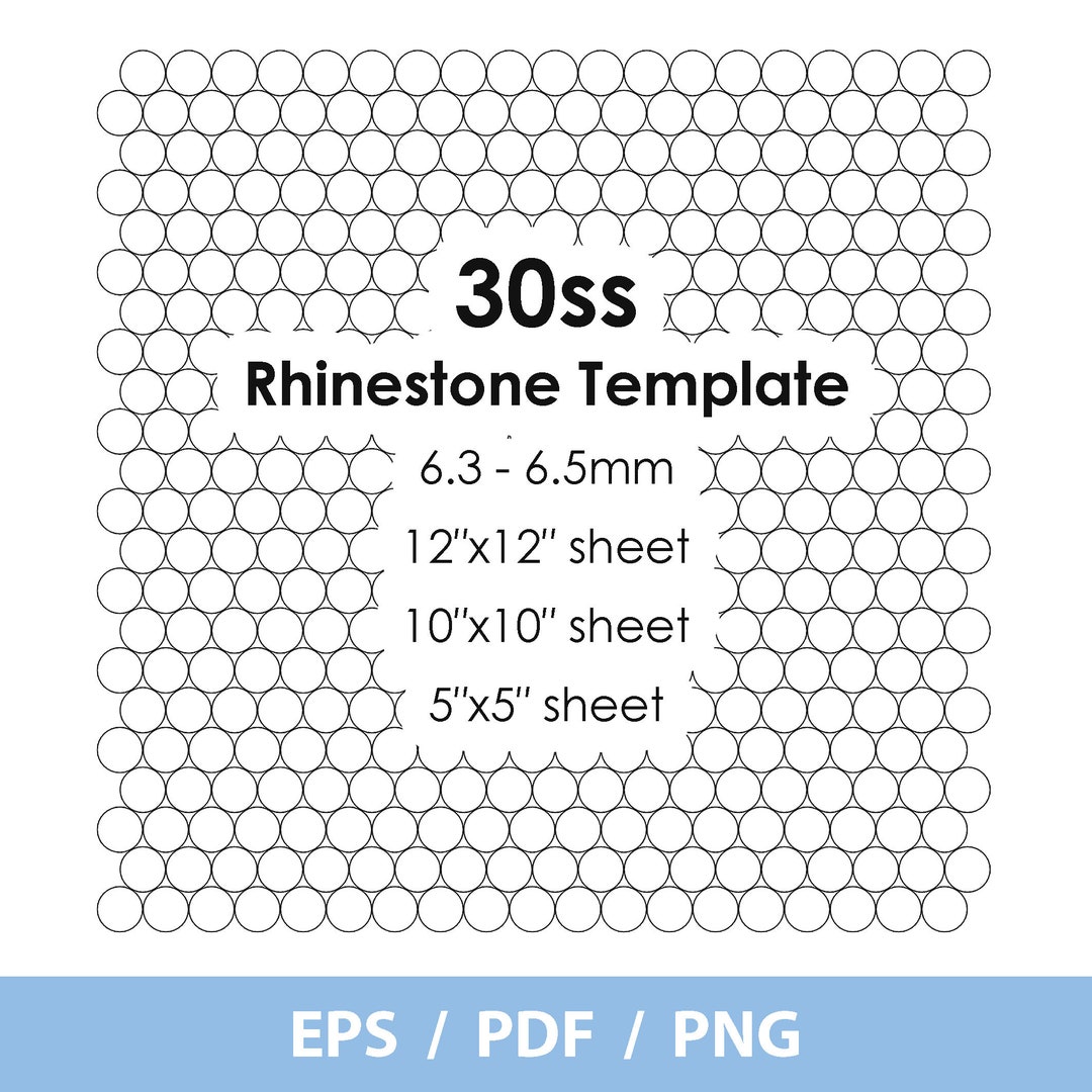 SS30, Rhinestone Sheet Template, 30 Ss, 6.3 - 6.5 Mm, 12x12 Sheet ...