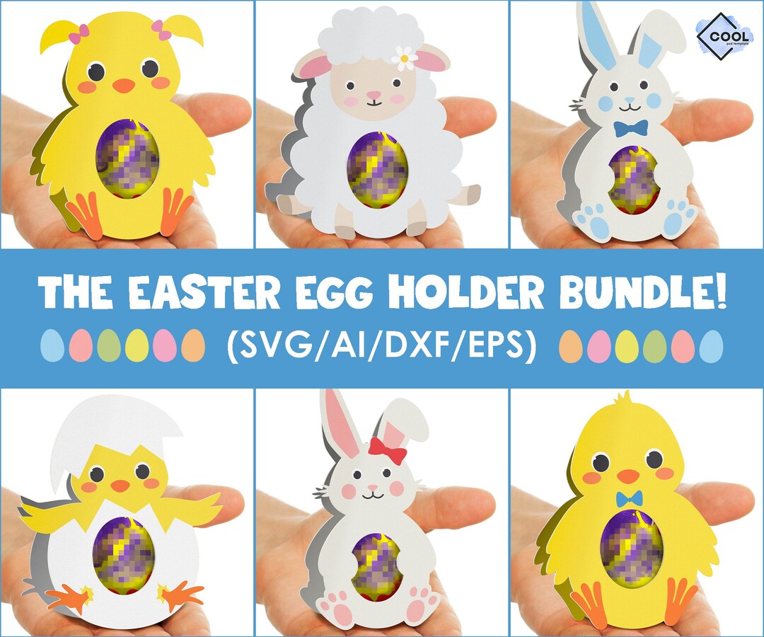 Easter Egg Svg, Egg Holder Design Bundle, Easter Bunny Svg, Chocolate ...