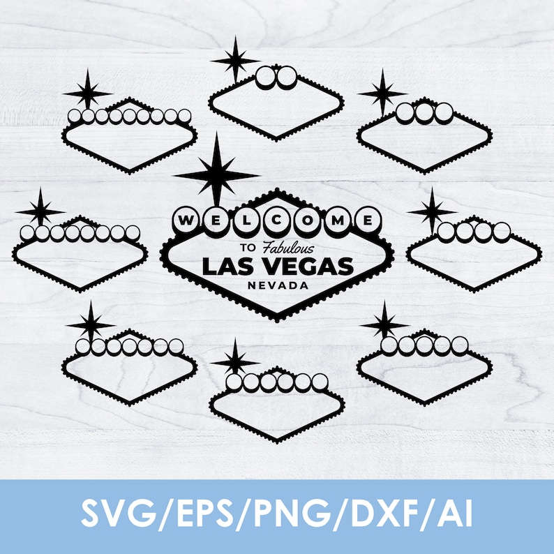 editable-las-vegas-sign-svg-blank-template-cut-file-png-transparent