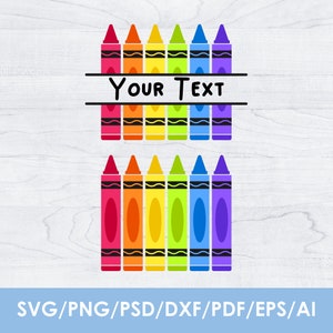 Teacher Crayon Split Monogram Svg, Vector File, PNG, Transparent ...