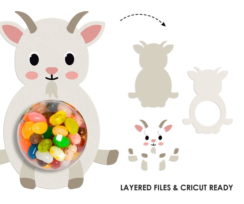 Goat Candy Holder Svg, Easter DOME Svg, Farm Theme Treat Holder, Easter ...