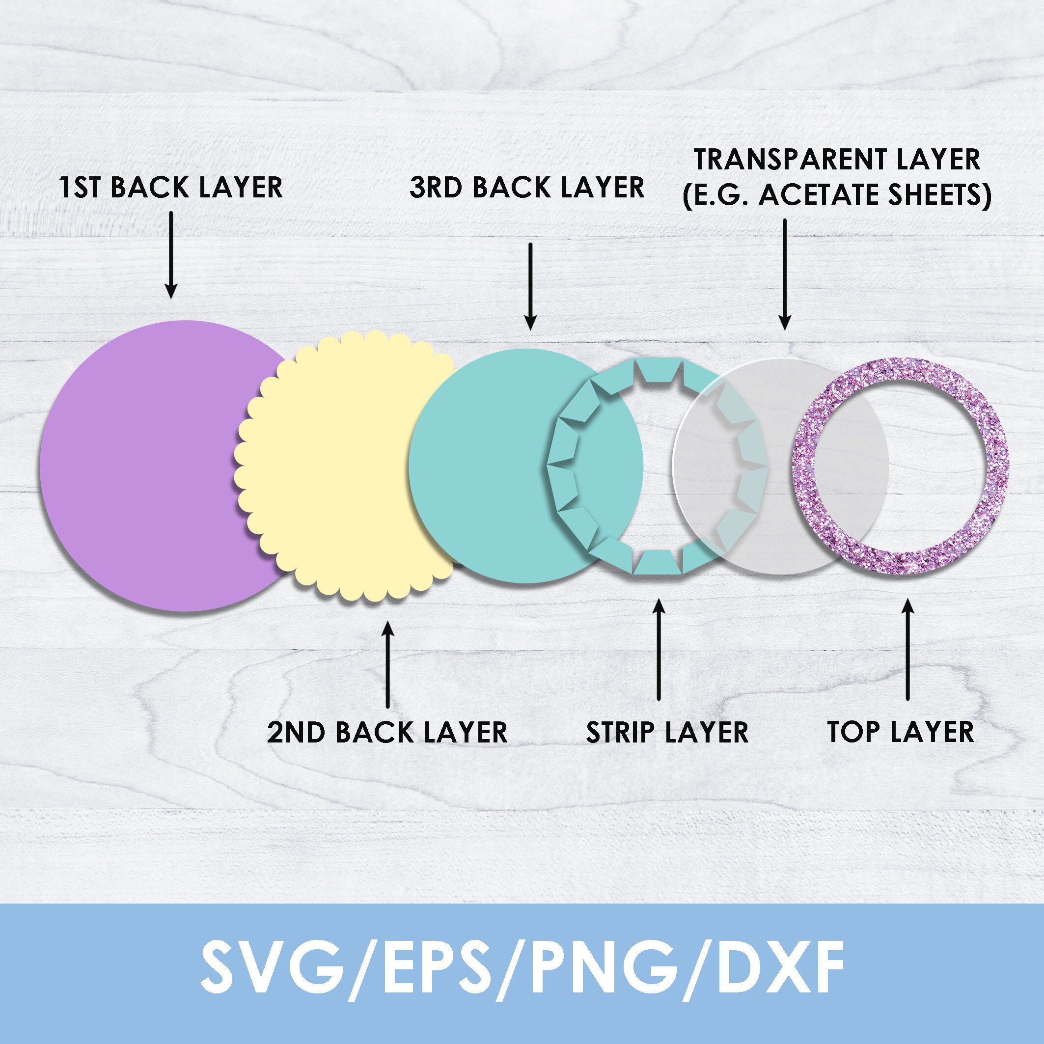 Shaker Svg & Shaker Layer Strips, BUNDLE, Circle Shaker Cake Topper Svg ...