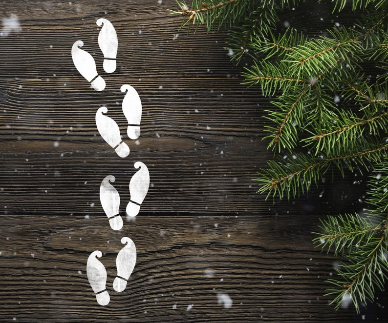 Santa Footprint Svg Bundle Christmas Footsteps Svg Set Elf - Etsy