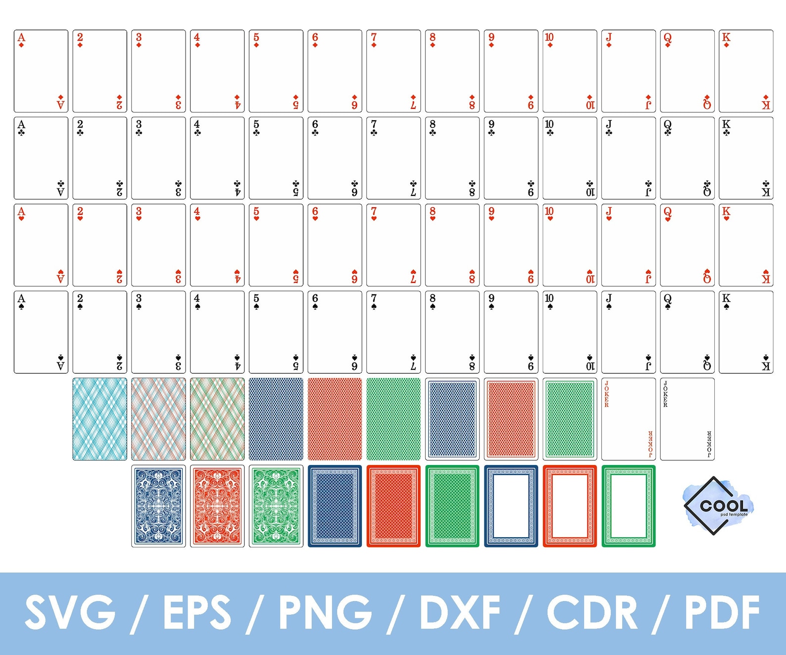 Editable Playing Cards Template With Blank Middle, Svg, Png, Cricut ...
