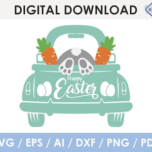 Easter Truck Svg, Bunny Truck, Carrot Truck Svg, Girl Easter Svg ...