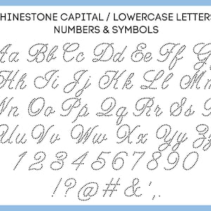 Rhinestone Letters Pattern, Full Alphabet, Cursive Wedding Font, 10ss ...